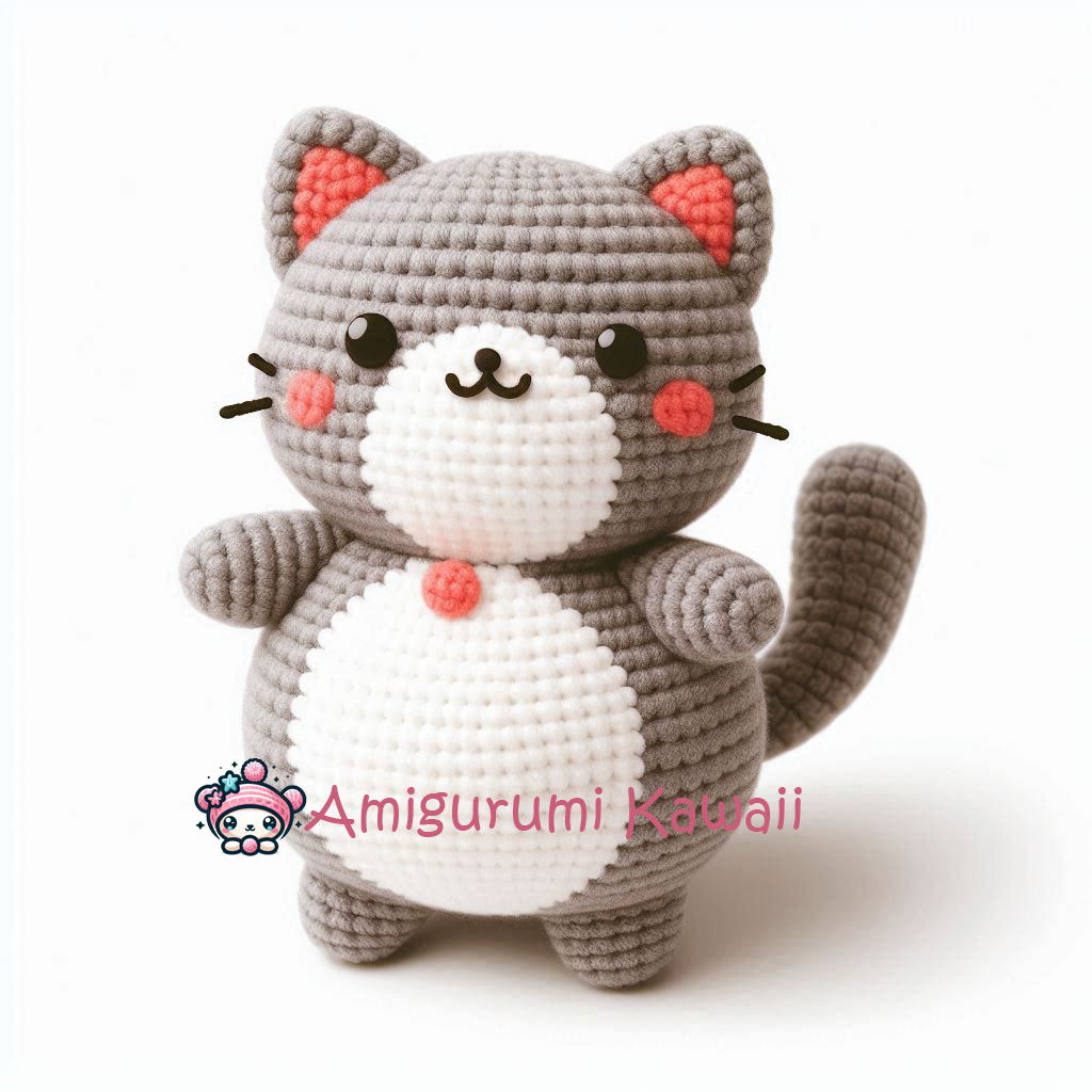 Chubby Gray Cat Amigurumi – Free Crochet Pattern - Amigurumi Kawaii